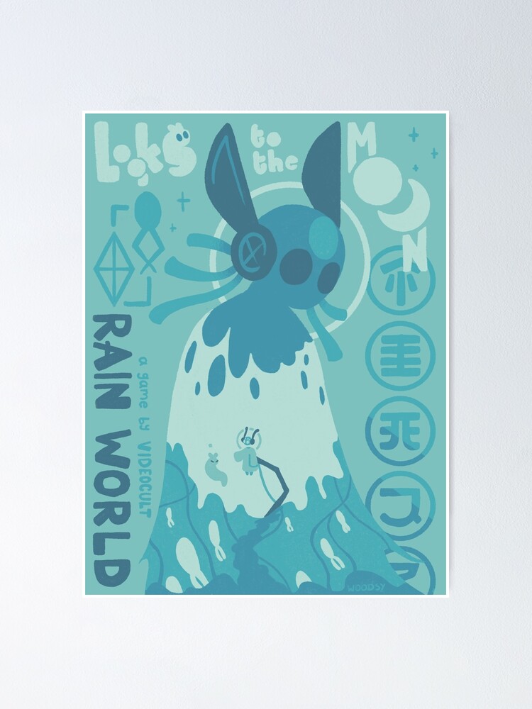 "Looks to the Moon Rain World Poster" Poster for Sale by woodsymachine ...