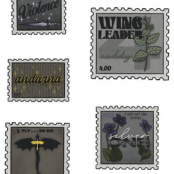 "Fourth Wing Stamp Sticker Pack" Sticker for Sale by elizabethianart ...