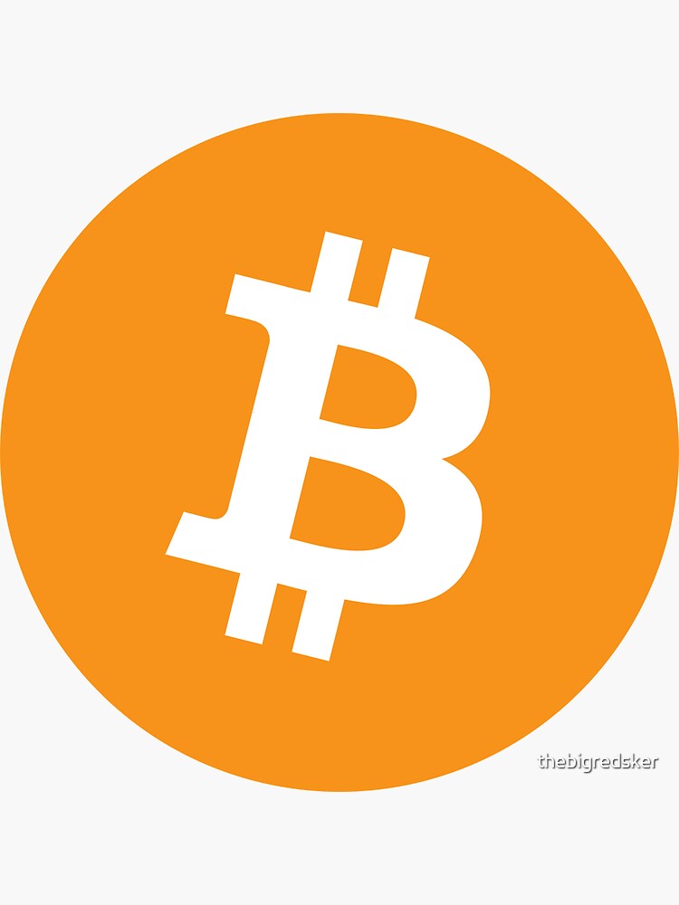 "Bitcoin - BTC - Logo " Sticker for Sale by thebigredsker | Redbubble