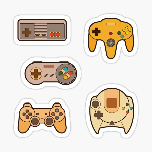 "Retro Game Controllers Pattern Design" Sticker for Sale by MariOyama ...