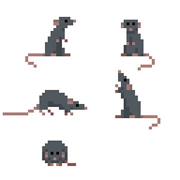 "Pixel art rats" Sticker for Sale by Hobbes2594 | Redbubble
