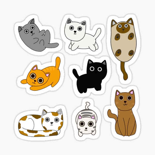 "Cat Cute Kittens" Sticker for Sale by leaping-doe | Redbubble
