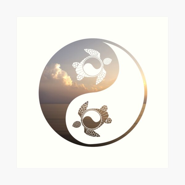 "YIN YANG TURTLE 01" Art Print for Sale by oddzodd | Redbubble