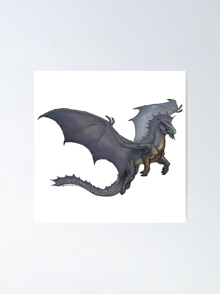 "dnd silver dragon" Poster for Sale by chaoticcaprisun | Redbubble