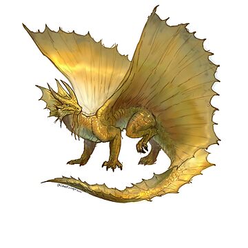 "dnd gold dragon" Sticker for Sale by chaoticcaprisun | Redbubble