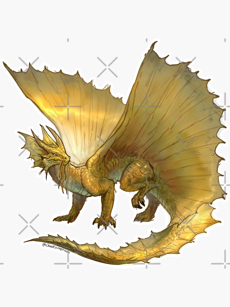 "dnd gold dragon" Sticker for Sale by chaoticcaprisun | Redbubble