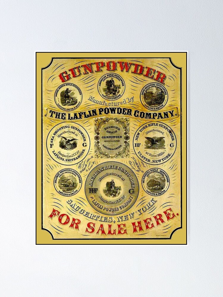 "GUNPOWDER : Vintage 1850 Laflin Powder Company Advertising Print ...