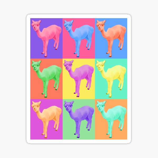 "Rainbow Alpaca Pop art" Sticker for Sale by mickeymaeart | Redbubble