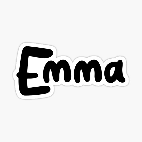 "typography "Emma" english name tag sticker " Sticker for Sale by ...