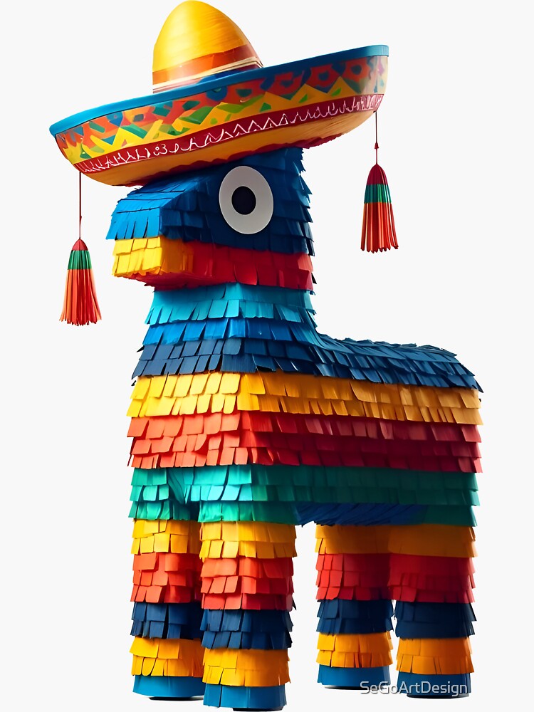 "Cinco de Mayo Piñata with Traditional Mexican Symbol" Sticker for Sale ...