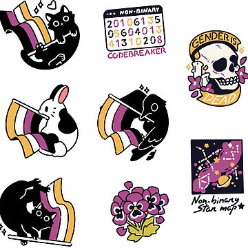 "Non-Binary Sticker Pack (CHOOSE MEDIUM/LARGE!)" Sticker for Sale by ...