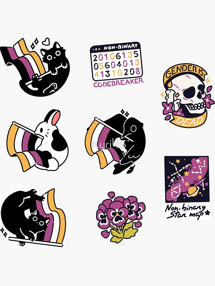 "Non-Binary Sticker Pack (CHOOSE MEDIUM/LARGE!)" Sticker for Sale by ...