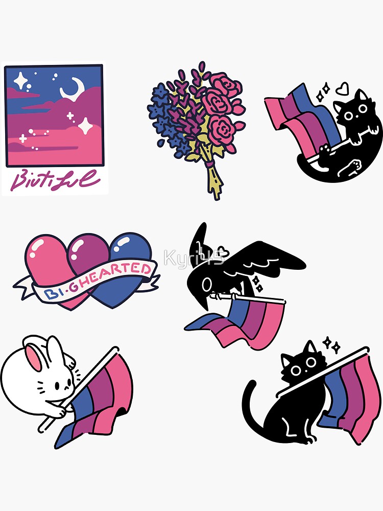 "Bisexual Sticker Pack (CHOOSE MEDIUM/LARGE!)" Sticker for Sale by ...