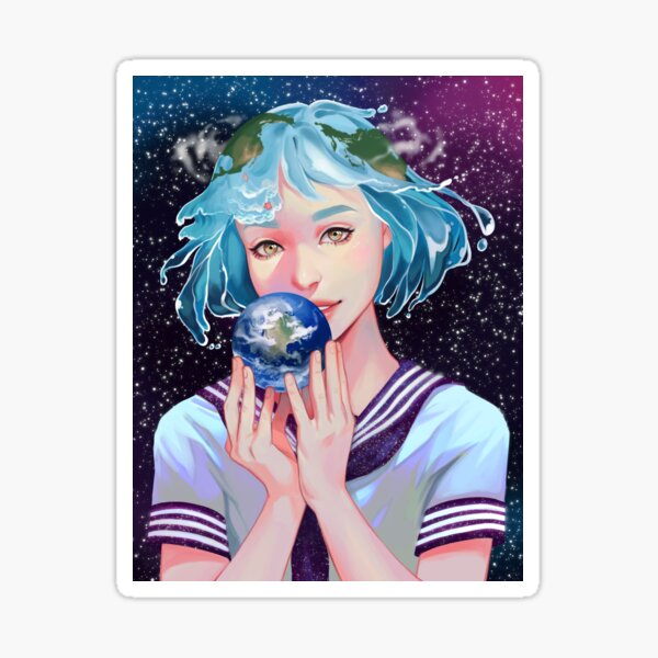 "Earth-Chan" Sticker by Nir4z | Redbubble