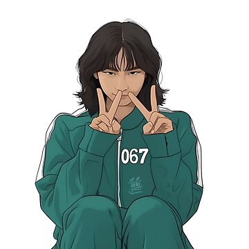"Squid Game - Player 067 Kang Sae-byeok" Sticker for Sale by Trendjoy ...