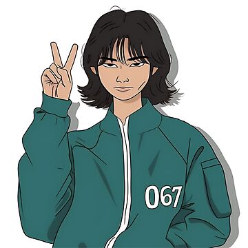 "Squid Game - Player 067 Kang Sae-byeok" Sticker for Sale by Trendjoy ...