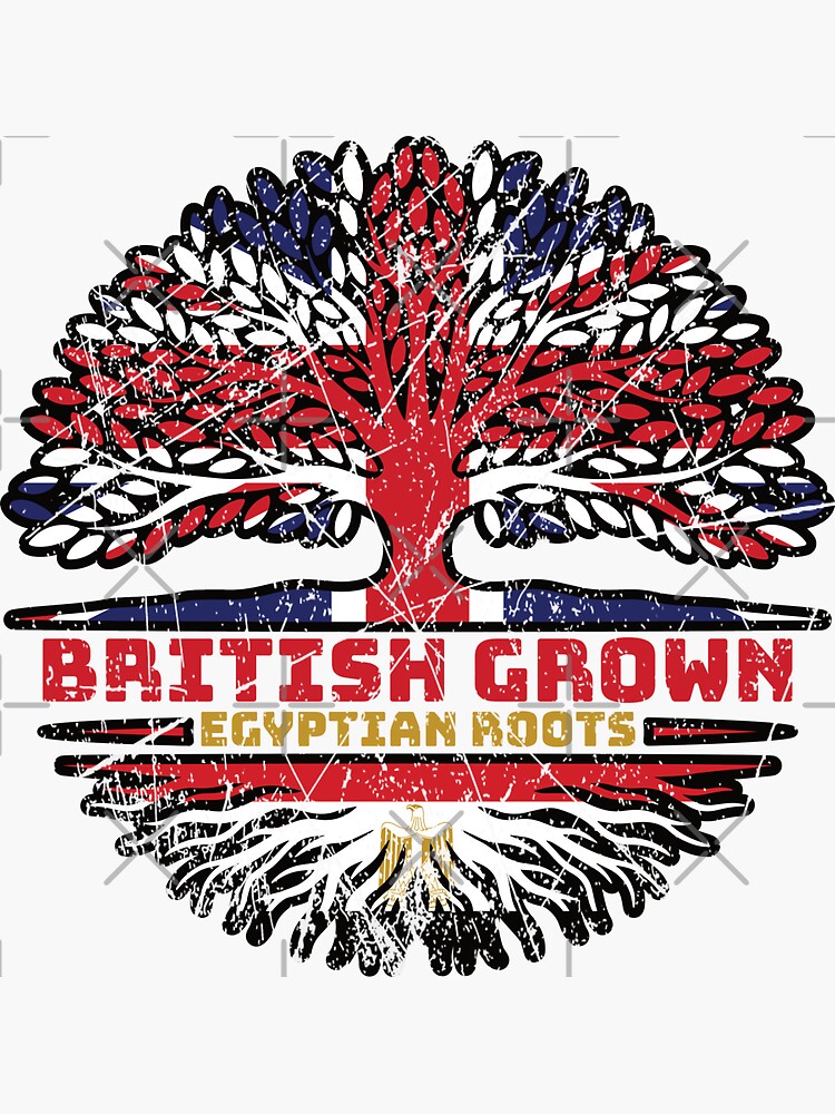 "Egypt Egyptian Uk United Kingdom British Tree Roots Flag" Sticker for ...