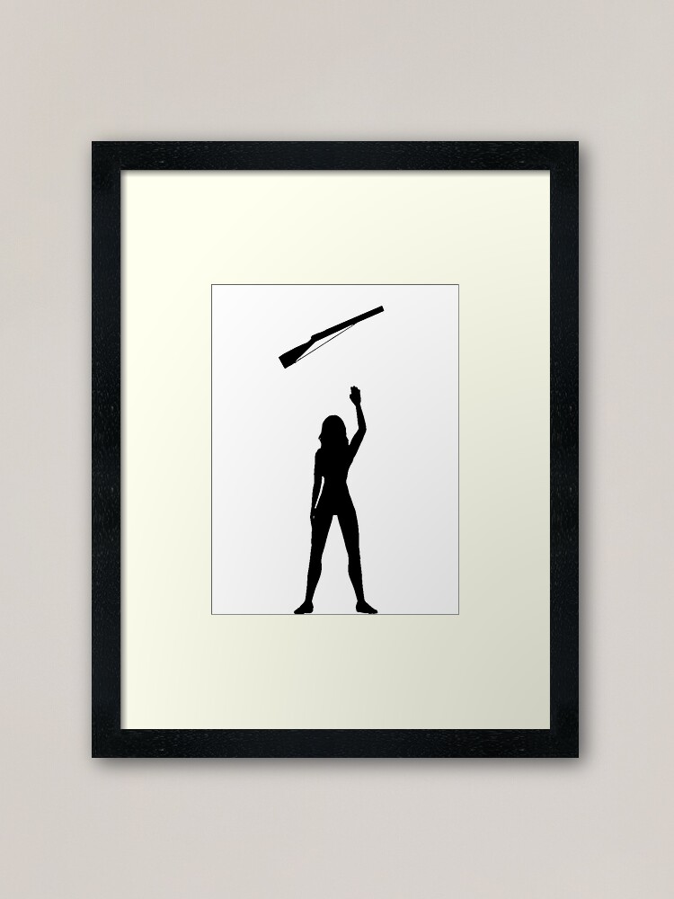 "Color Guard Rifle Toss Female Silhouette " Framed Art Print for Sale ...
