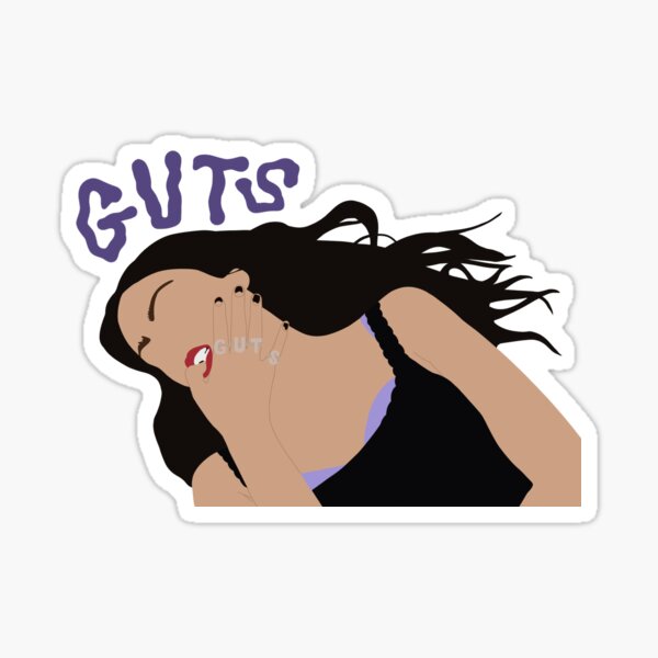 "Guts album cover (with title)" Sticker for Sale by olivialpdesigns ...