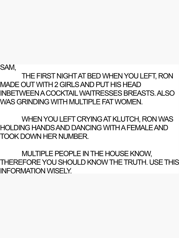 "Jersey Shore--The Note" Sticker by abbsgross | Redbubble