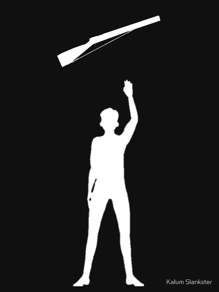 "Color Guard Rifle Toss Male Silhouette (White)" T-shirt for Sale by ...