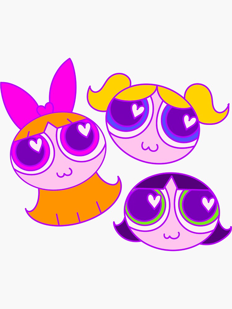 "Powerpuff Girls Heart Eyes" Sticker for Sale by junifeather | Redbubble