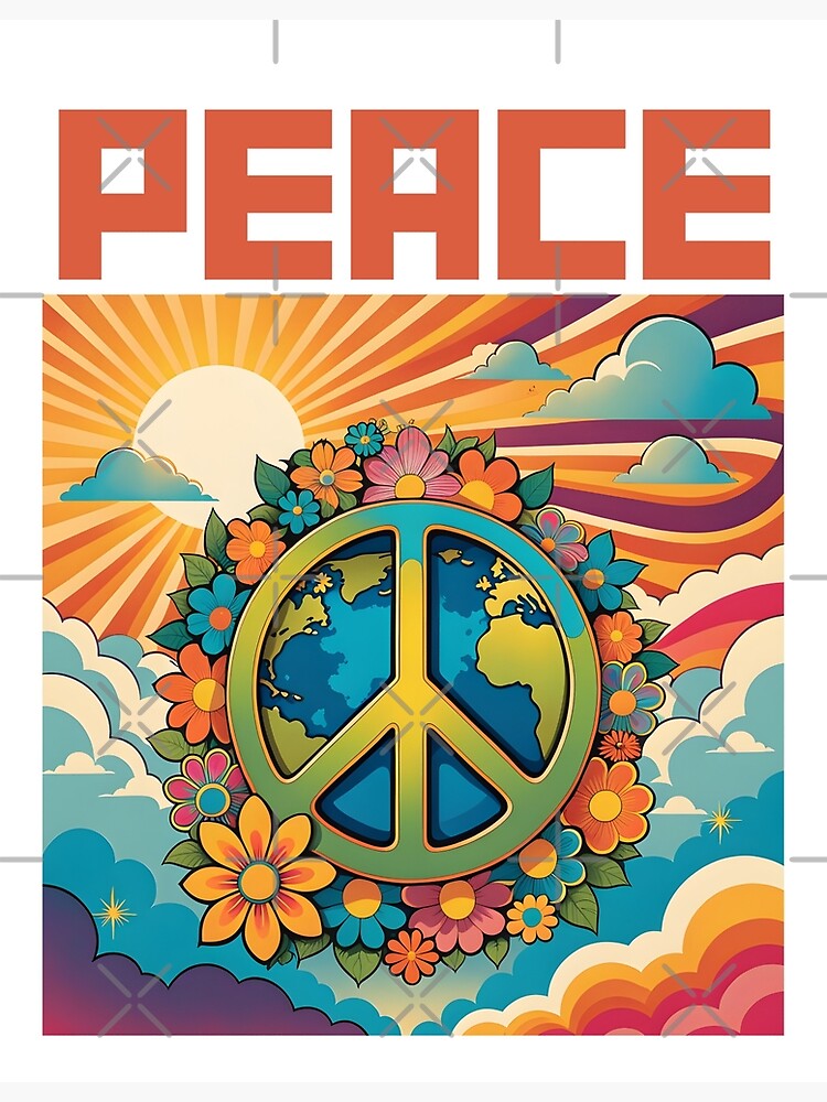 "Retro 70s Peace Sign" Poster for Sale by sunking2023 | Redbubble