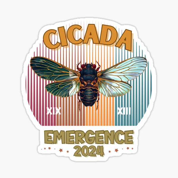 "Cicada Geddon Brood XIX, XIII Emergence 2024 Illinois" Sticker for ...