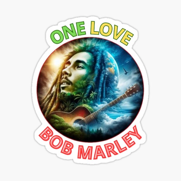"BOB MARLEY ONE LOVE" Sticker by CHRIST5000 | Redbubble