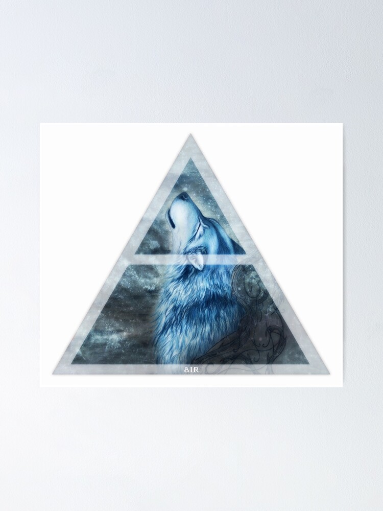 "4 Elements - AIR Wolf" Poster by WolfPathStudio | Redbubble