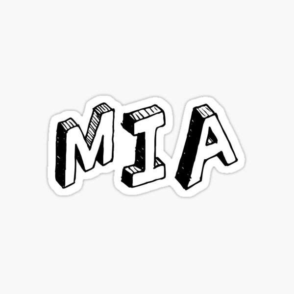 "typography "Mia" english name tag sticker " Sticker for Sale by ...
