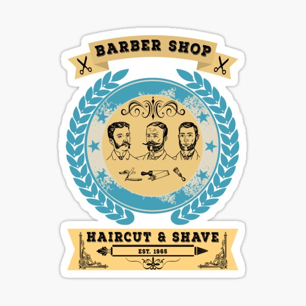 "Barber Shop - Haircut and Shave - Vintage Style" Sticker for Sale by ...