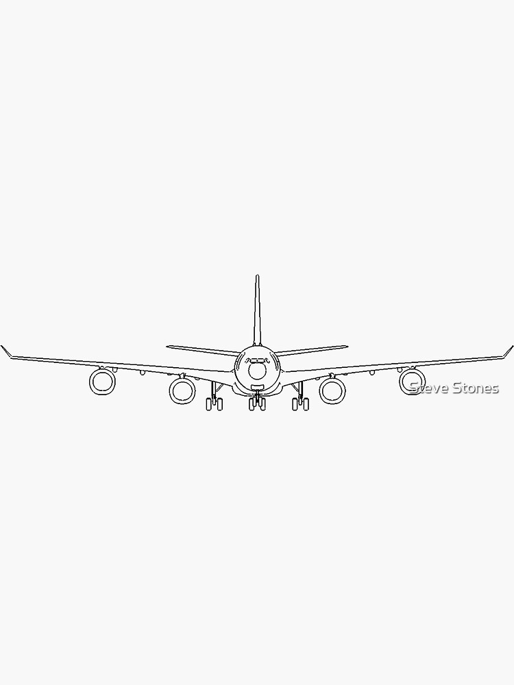 "A340 Front View" Sticker for Sale by Steve Stones | Redbubble