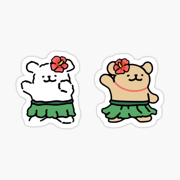 "Hawaii Hula - Korean line puppy " Sticker for Sale by Kappadog | Redbubble