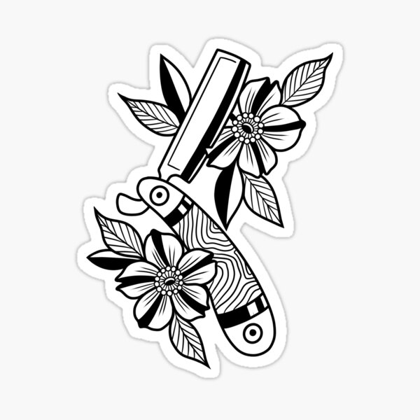 Straight Razor Tattoo Drawing