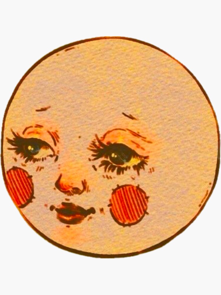 "Aesthetic Moon Face" Sticker for Sale by Oliolioliolio | Redbubble