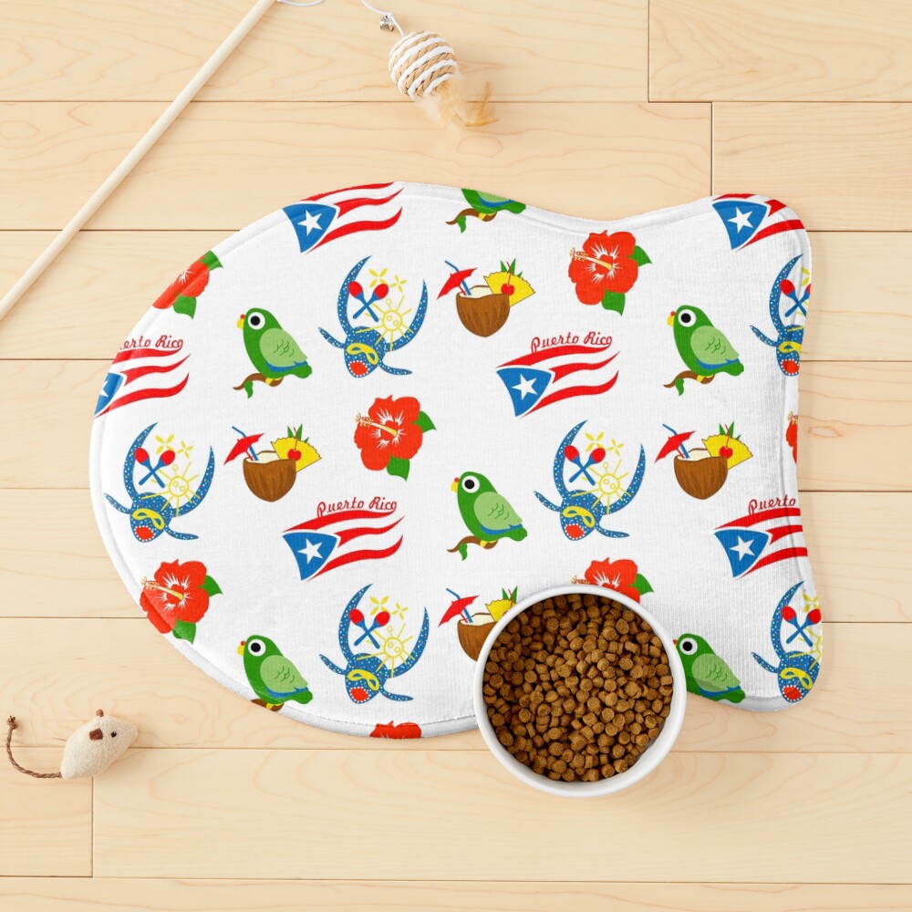 "Puerto Rico Flag Symbols Pina Colada Parrot Hibiscus Mask" Sticker by ...