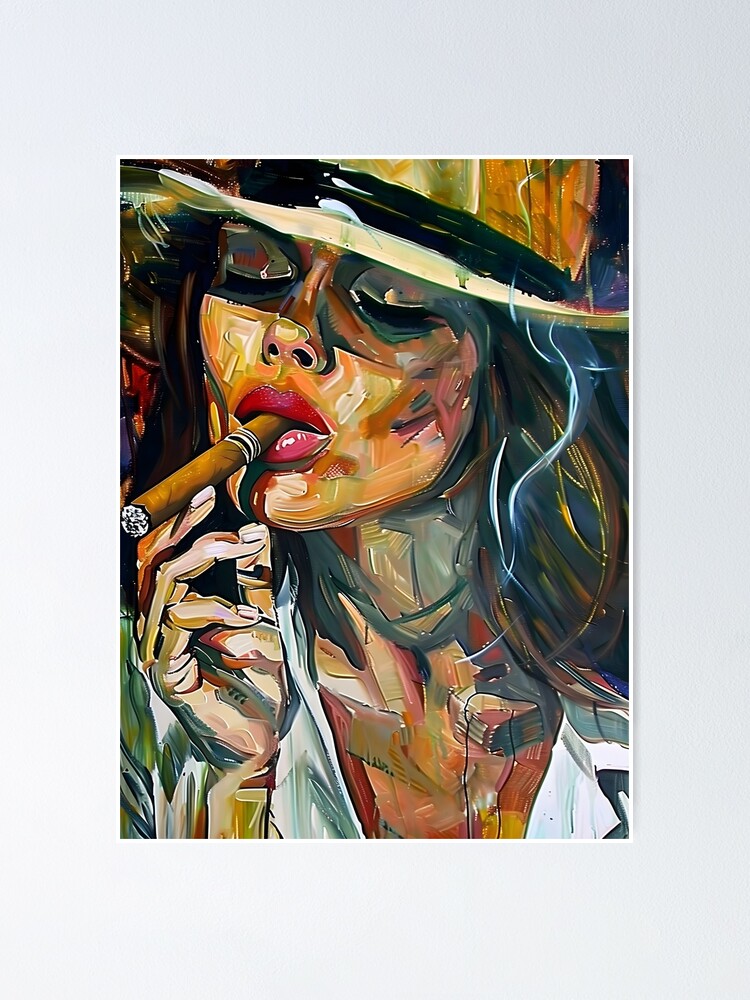 "Femme Fatale's Enigma- Woman with Veiled Eyes, Red Lipstick, and ...