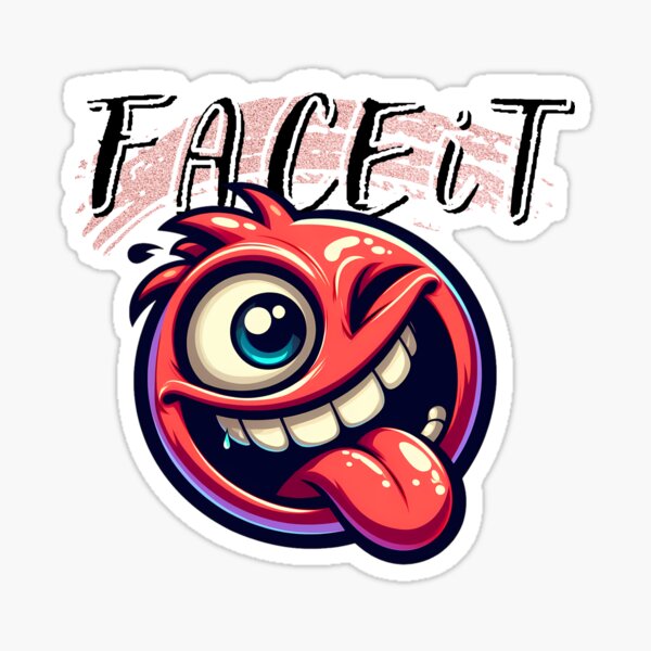 "FACEiT: Cheeky cartoon smiley face" Sticker for Sale by ...