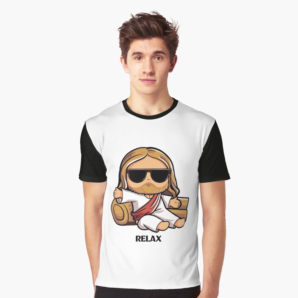 "Jesus chilling out" Sticker for Sale by btwjulis | Redbubble