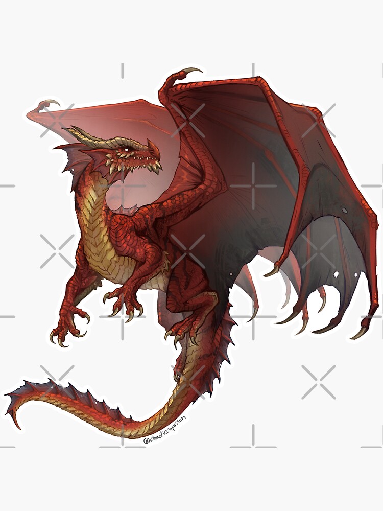 "dnd red dragon" Sticker for Sale by chaoticcaprisun | Redbubble