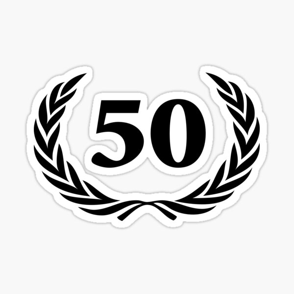 "50 fifty" Sticker by huggymauve | Redbubble
