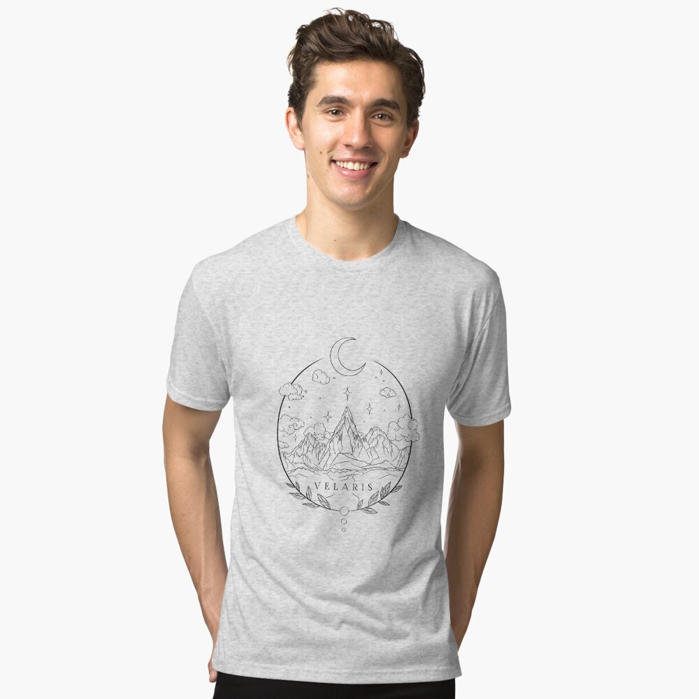 "Velaris print with stars moon and mountains" Sticker by ...