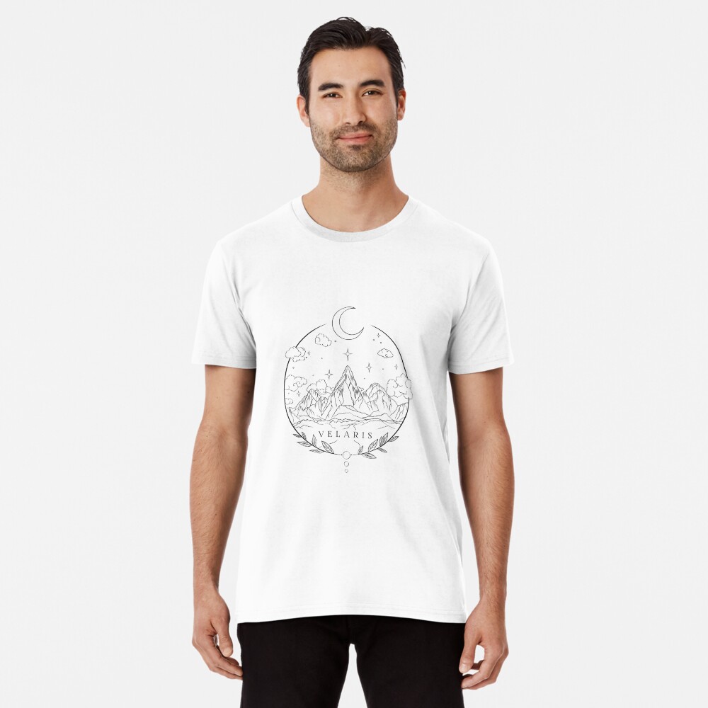 "Velaris print with stars moon and mountains" Sticker by ...