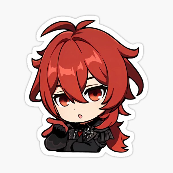 "Diluc | Genshin Impact" Sticker for Sale by Verthalies | Redbubble