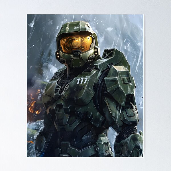 "Master Chief " Poster for Sale by MetalDinosaur | Redbubble
