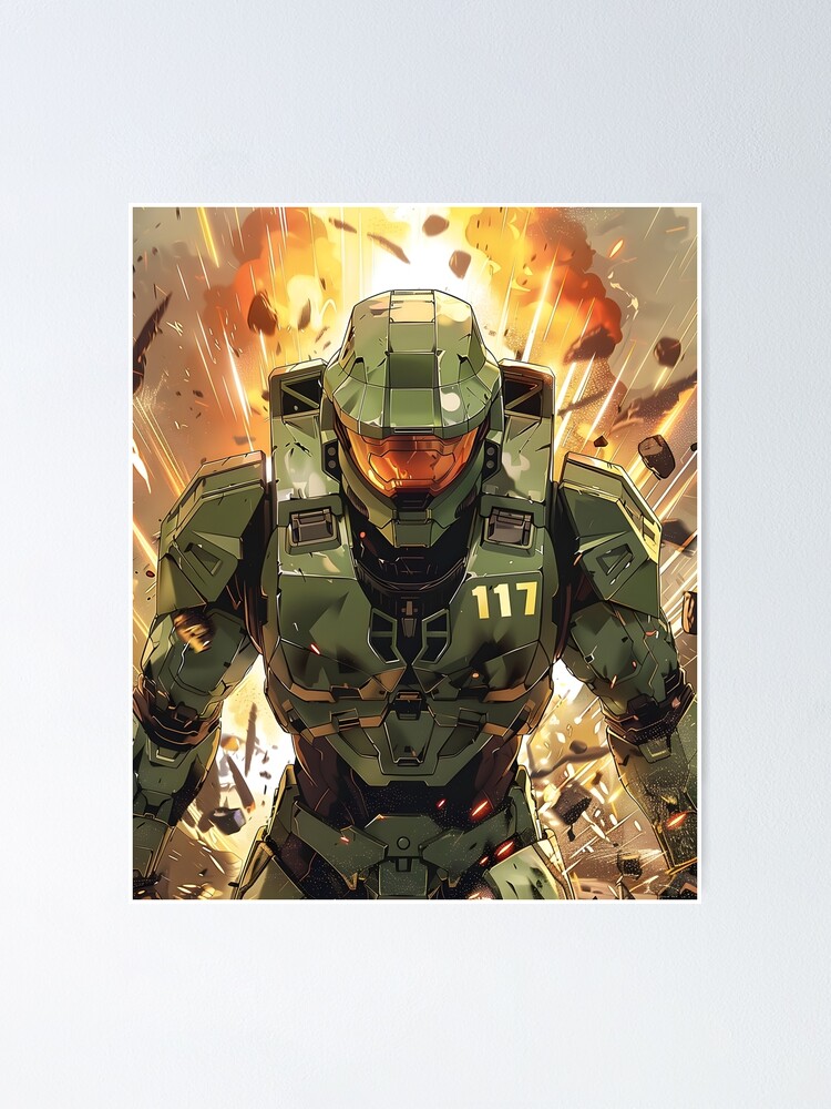 "Master Chief " Poster for Sale by MetalDinosaur | Redbubble