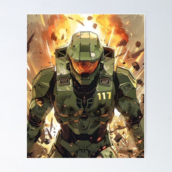 "Master Chief " Poster for Sale by MetalDinosaur | Redbubble