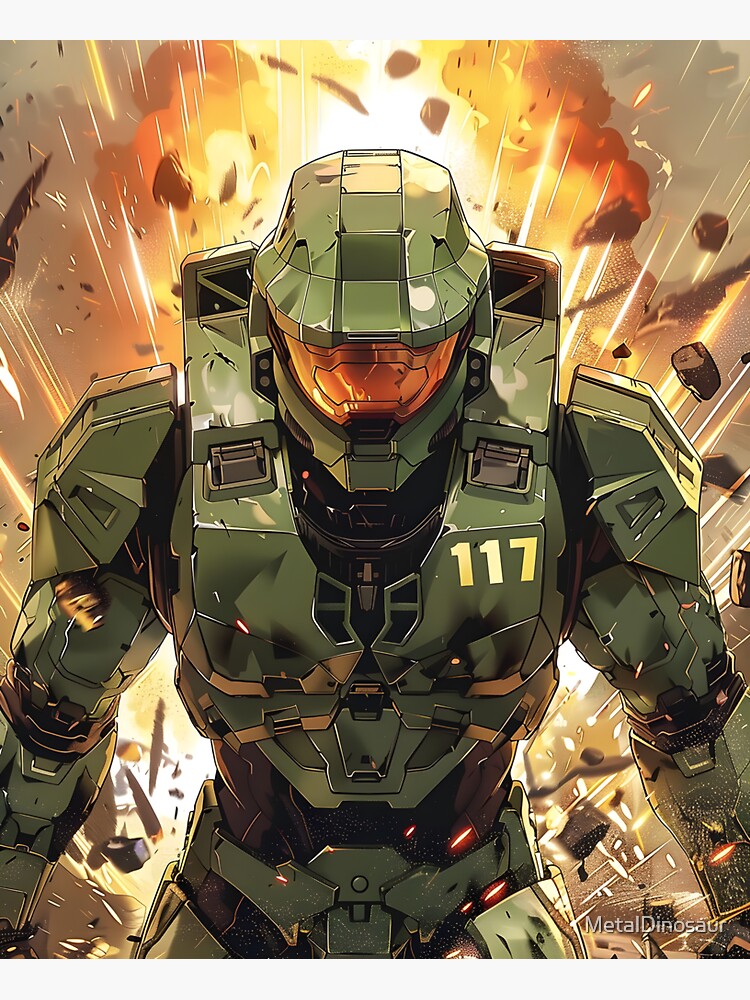 "Master Chief " Sticker for Sale by MetalDinosaur | Redbubble