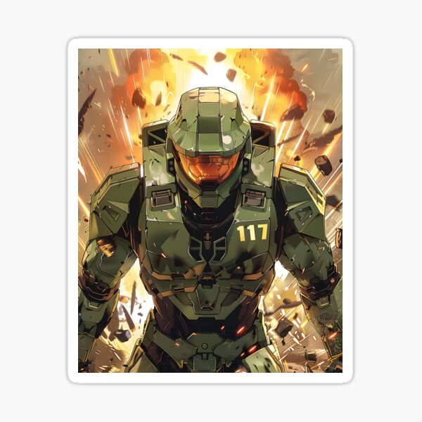 "Master Chief " Sticker for Sale by MetalDinosaur | Redbubble